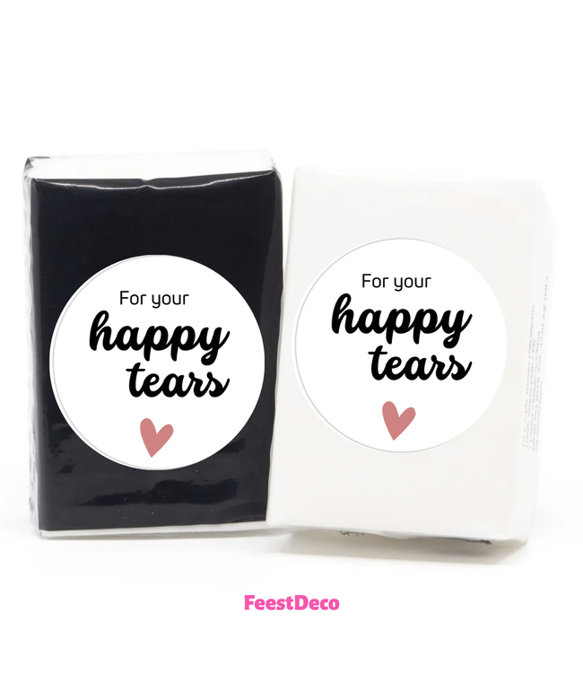 Stickers Happy Tears | Rosegoud | Zakje 20 stuks - Feestdeco