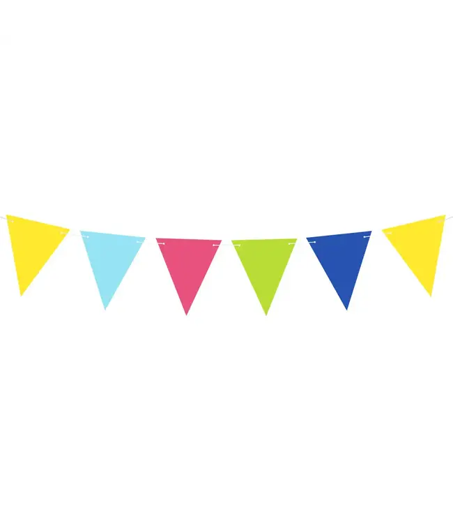 PartyPal Vlaggetjes papier gekleurd | 180 cm - Feestdeco