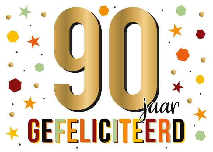 Artige Wenskaart | 90 jaar gefeliciteerd - Feestdeco