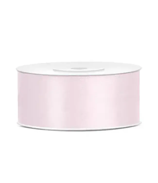 Licht poeder roze lint - 2,5cm breed - 25 meterlang - Feestdeco