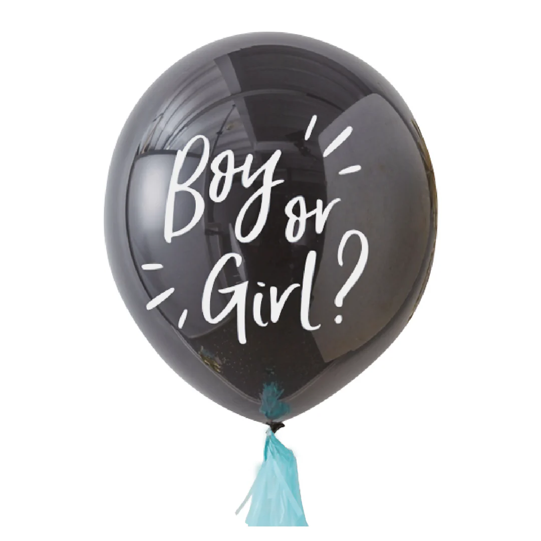 PartyPal Gender Reveal ballon XL 1 meter | BLAUW | Boy or girl? - Feestdeco
