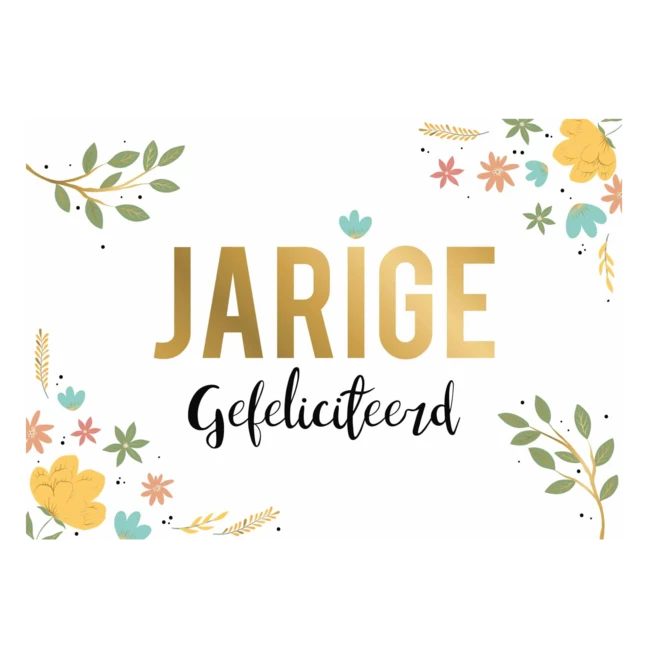 Artige Wenskaart | Jarige gefeliciteerd - Feestdeco