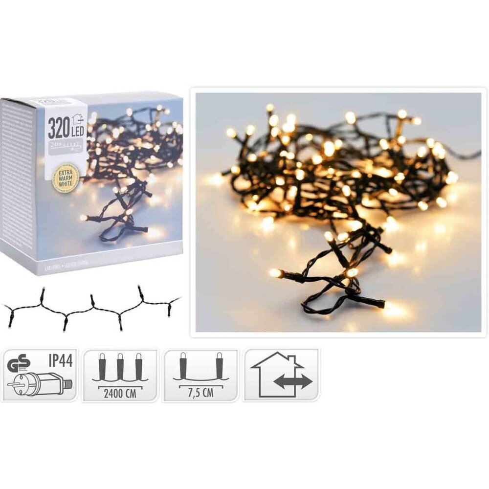 Kerstverlichting | 320 LED lampjes | extra warm wit | 24 meter ...