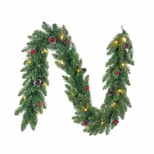 Creston kerstguirlande | groen met LED | 180cm - Kerstland.nl