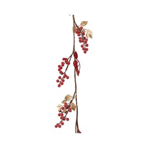 Kerstslinger besjes | foam | rood | 120cm - Kerstland.nl