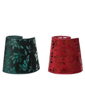 Boomring groen/rood | polyester | D56xH28cm - Kerstland.nl