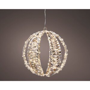 Bal LED | kunststof | goud/warm wit | 30cm - Kerstland.nl