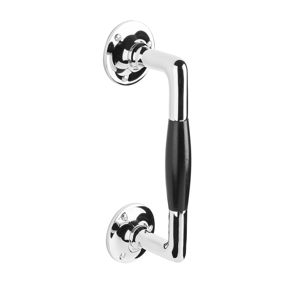 Handgreep groot ronde rozetten - glanzend nikkel - Mooi Deurbeslag