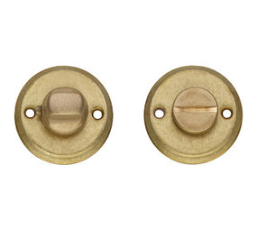 WC slot rond schroefgaten messing getrommeld - Mooi Deurbeslag