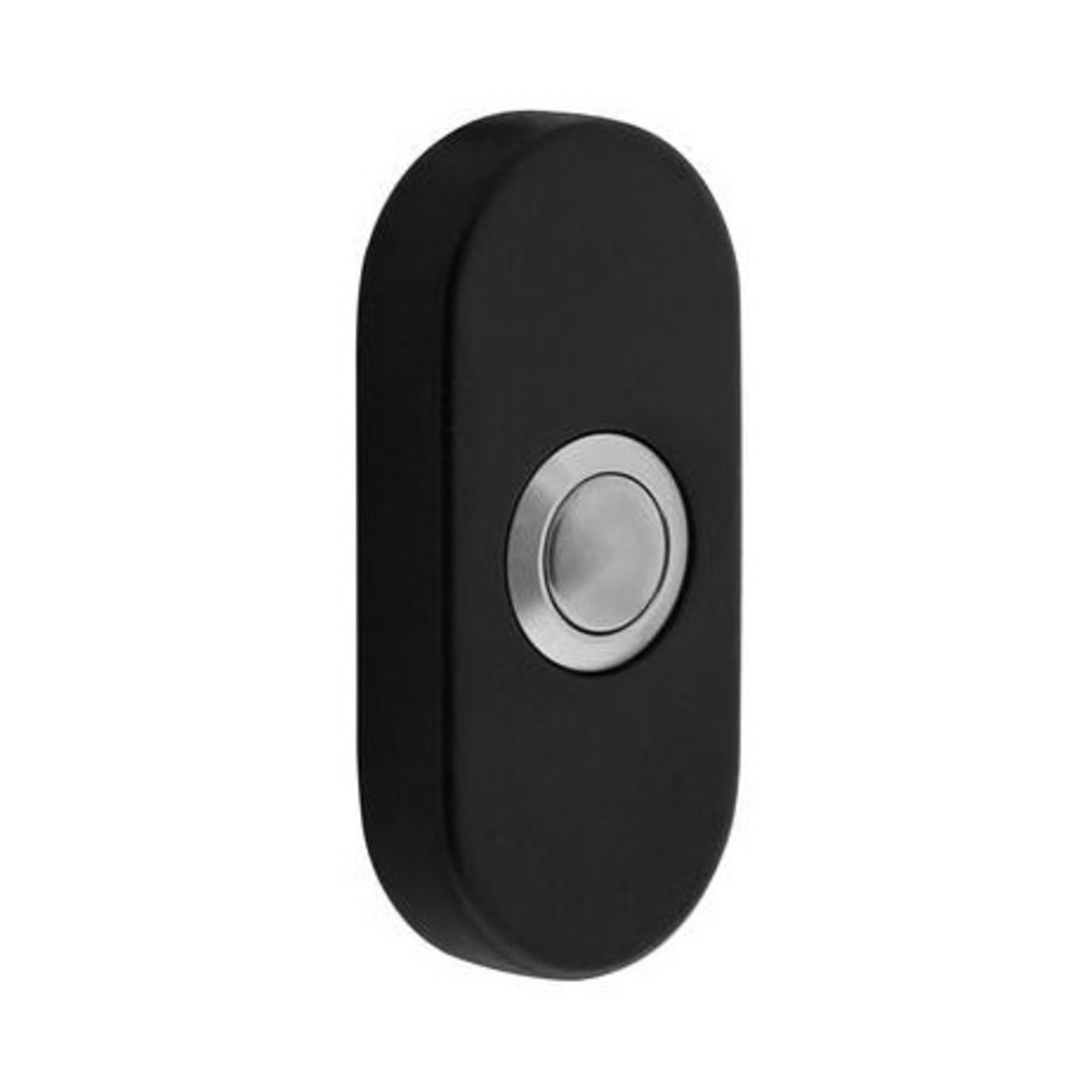 Deurbel ovaal verdekt 65x30x10 RVS mat zwart - Mooi Deurbeslag