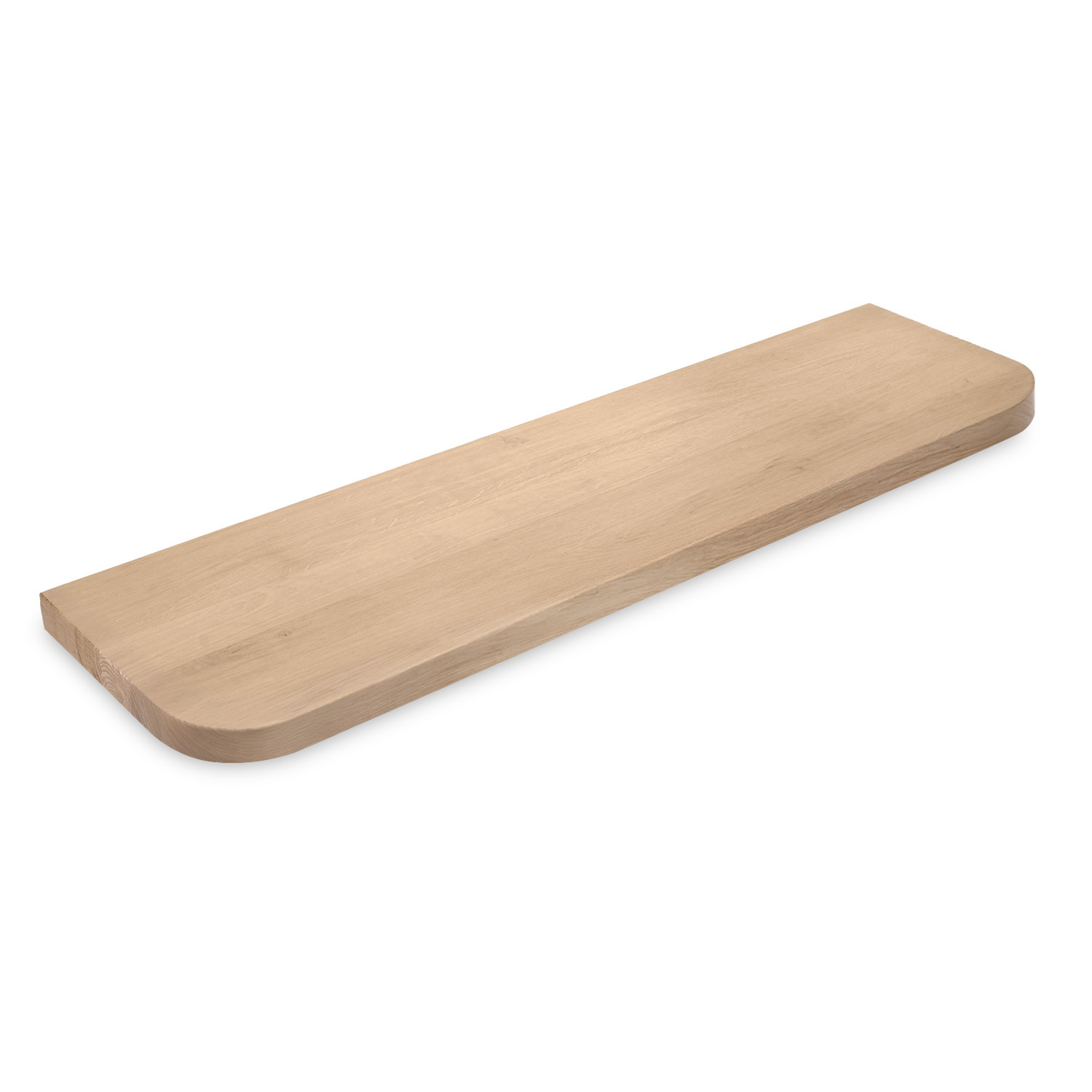 Eiken wandplank, 4cm, prime, smalle lamel, ronde hoeken | EIKENvakman
