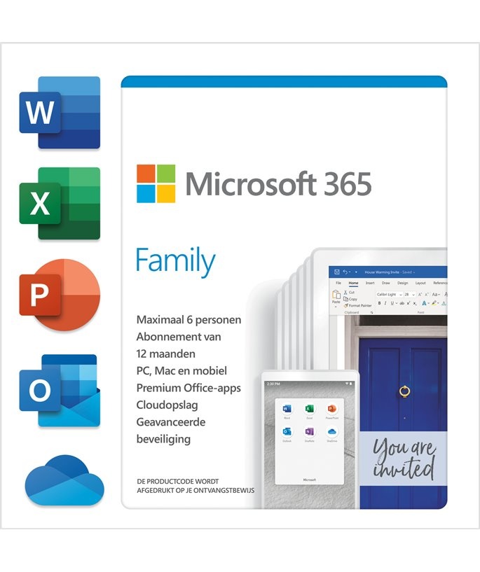 Microsoft 365 Family 6-PC/MAC 1 year - Groenendal IT Microsoft 365 Family 6-PC/MAC 1 year - Groenendal IT