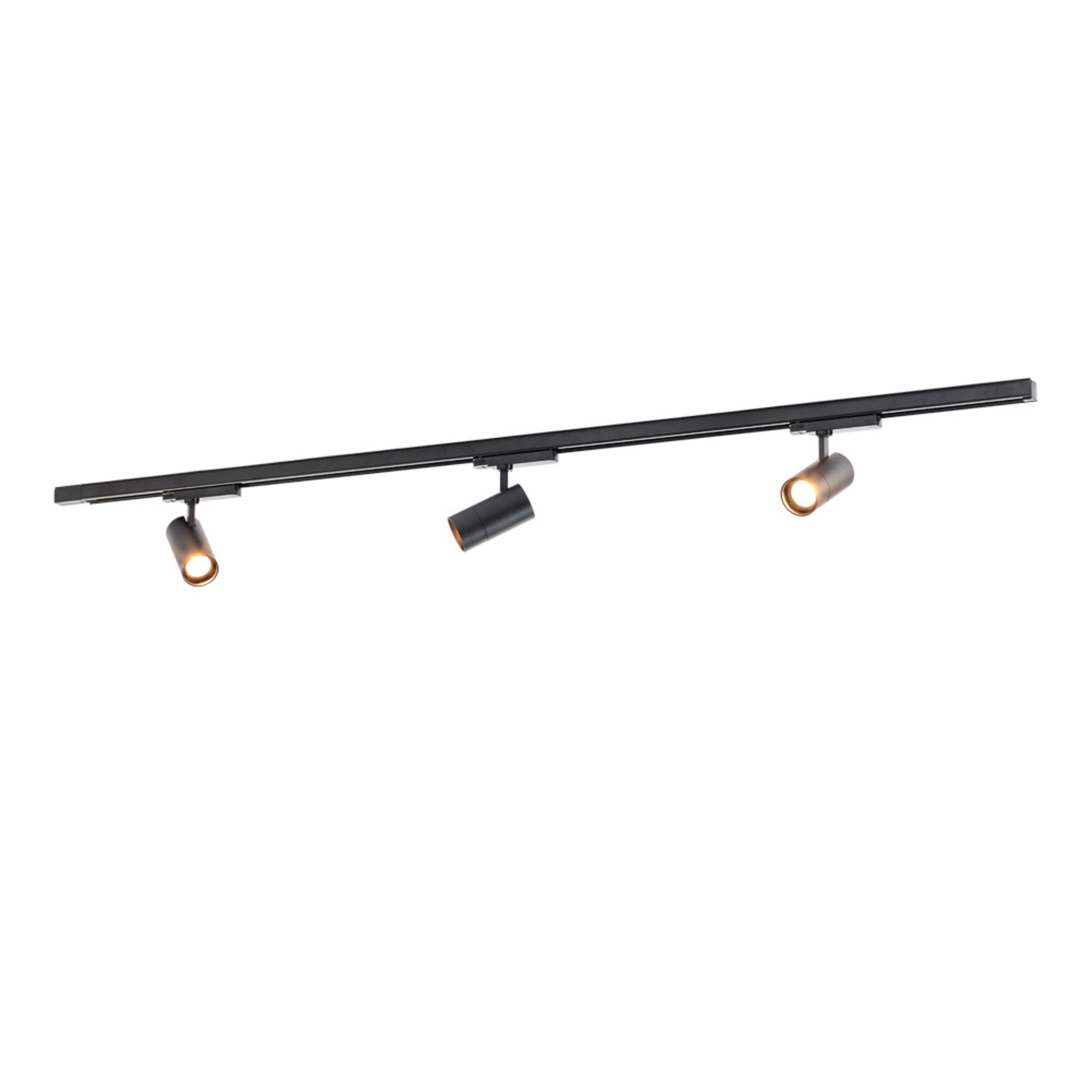 Qub Zoom 3-Phase LED Track Lighting Set I Shape - Black, 3 Metres, 3 ...