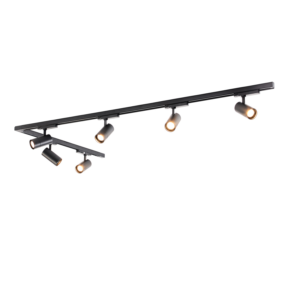 Zoom 3-fase railverlichting set - L-vorm - Zwart - 8 spots | Qub ...
