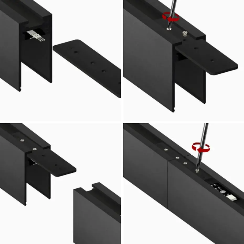 Line Magnetic Rail Lighting I-Connector - Black | Qub Track Lighting