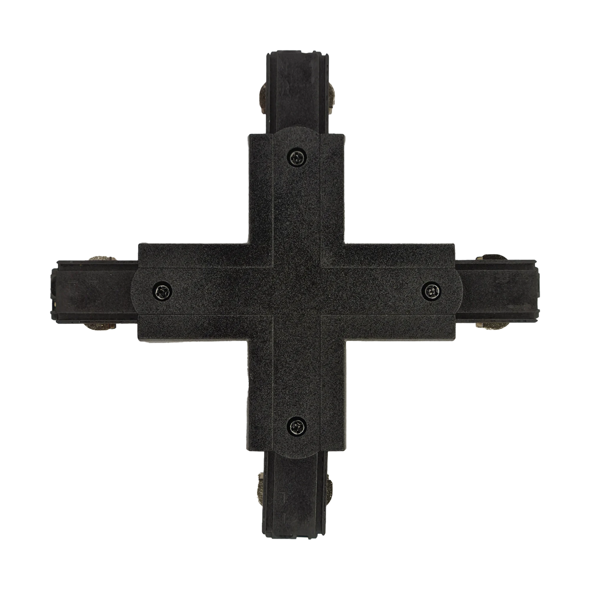 X-Connector 3-Phase - Cross Junction - Black | Qub Track Lighting