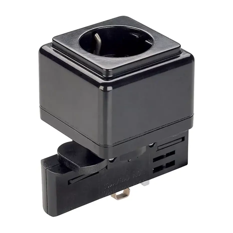 Socket-for-3-Phase-Track-Lighting-Black | Qub Track Lighting
