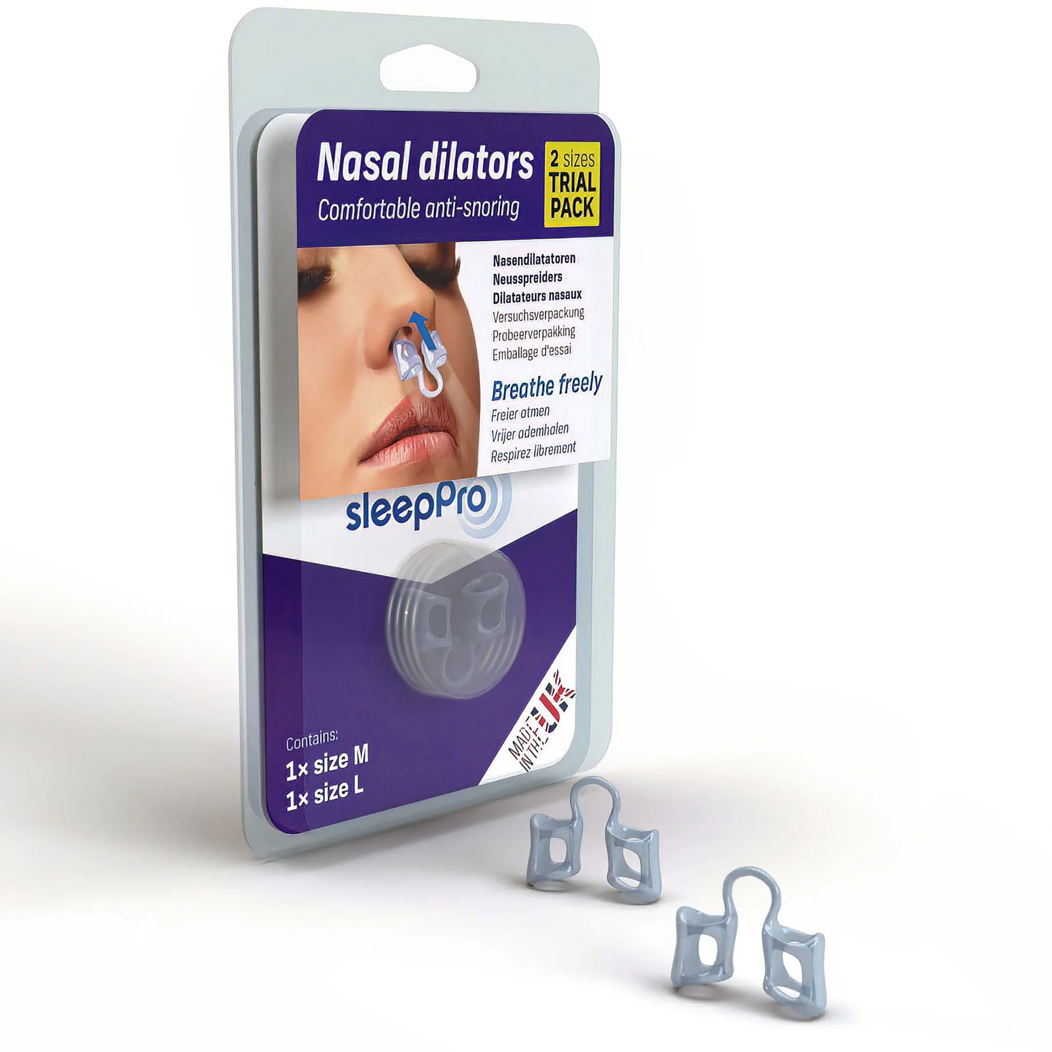 Neusspreider - Neusdilatator - Proef Pakket - 2 maten M/L - SleepPro