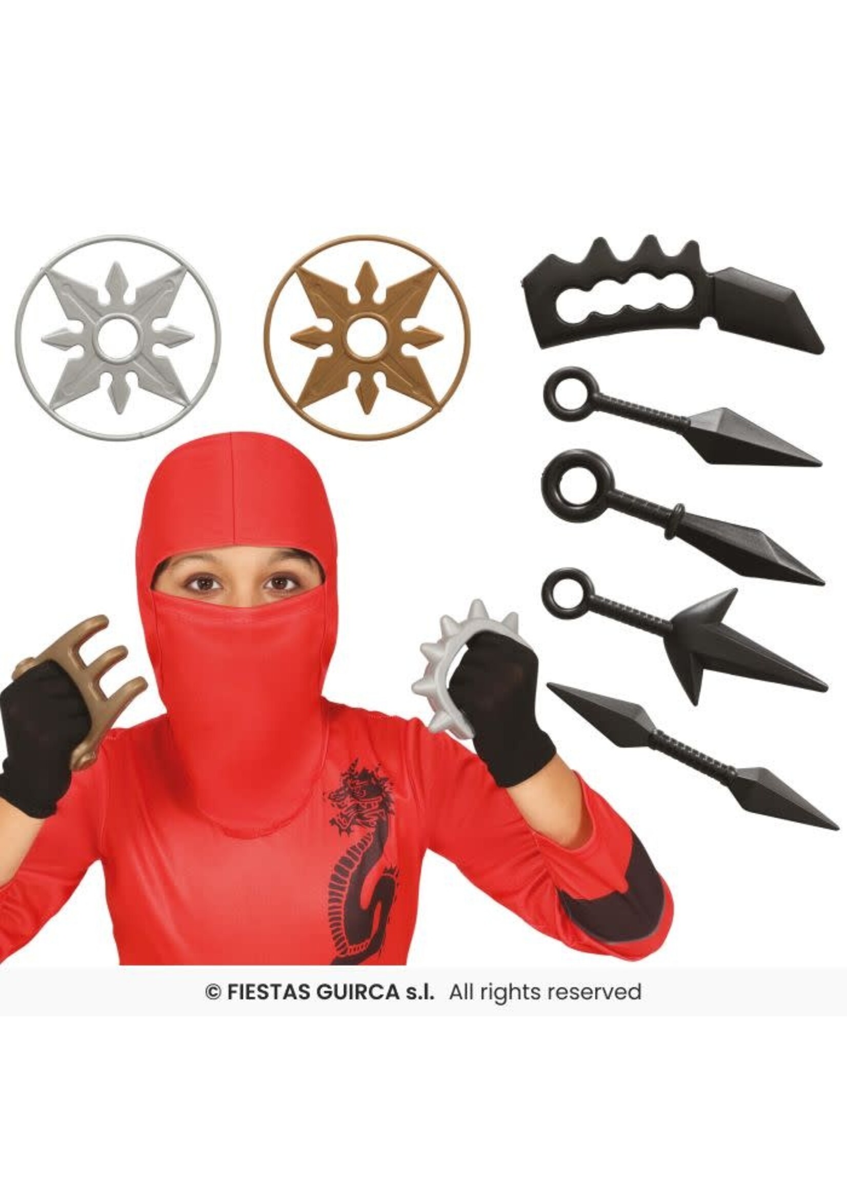 Fiestas Guirca Ninja set van 10 stuks - FeestkledingBreda.nl