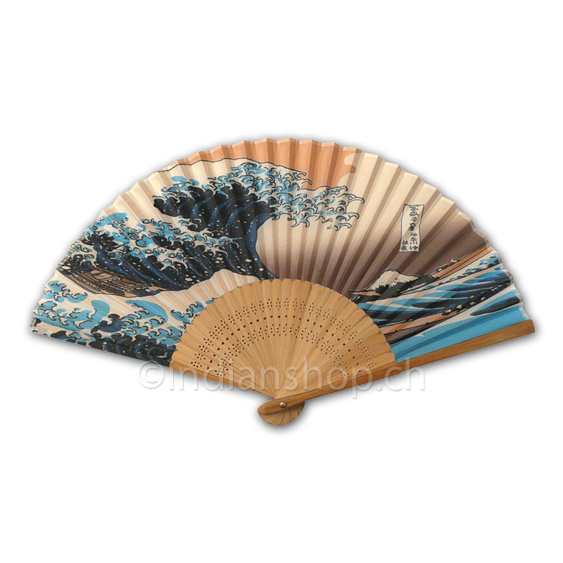 Chinese Hand Fan - Hokusai - The Great Wave - padmini.ch