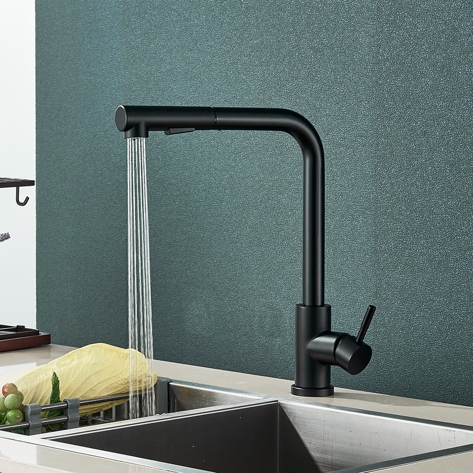Valisa.nl - Design Sanitair Winkel | Keukenkraan met uit uittrekbare ...