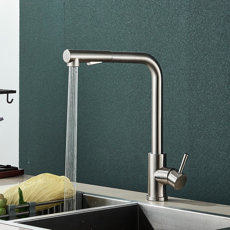 Valisa.nl - Design Sanitair Winkel | Keukenkraan met uit uittrekbare ...