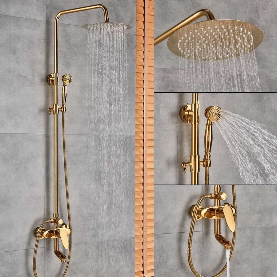 Valisa.nl - Design Sanitair Winkel | Gepolijst gouden regen douche 20cm ...