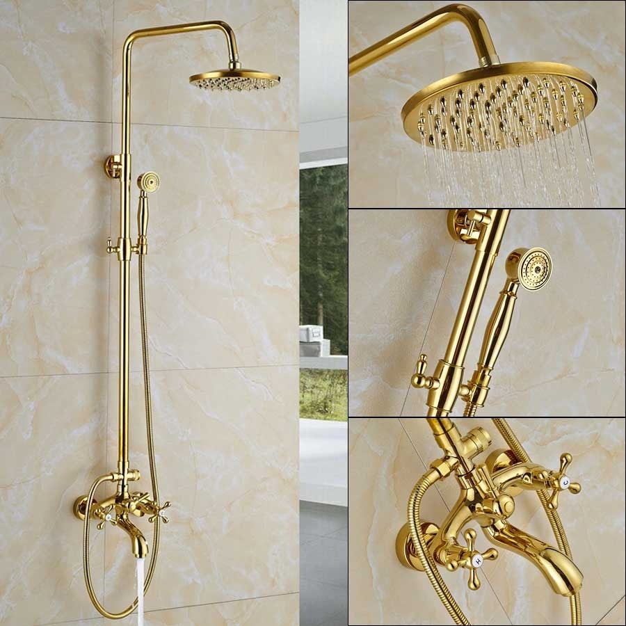 Valisa.nl - Design Sanitair Winkel | Gepolijst gouden regen douche 20cm ...