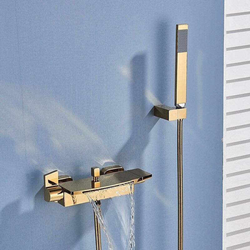 Valisa.nl - Design Sanitair Winkel | Gouden Bad Kraan Dubbele hendels ...