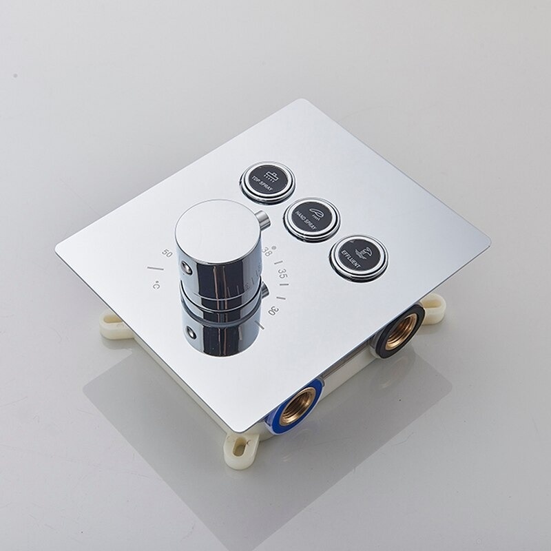 Valisa.nl | Luxe Thermostaat Inbouw Douche Kraan Chroom Regendouche 3 ...