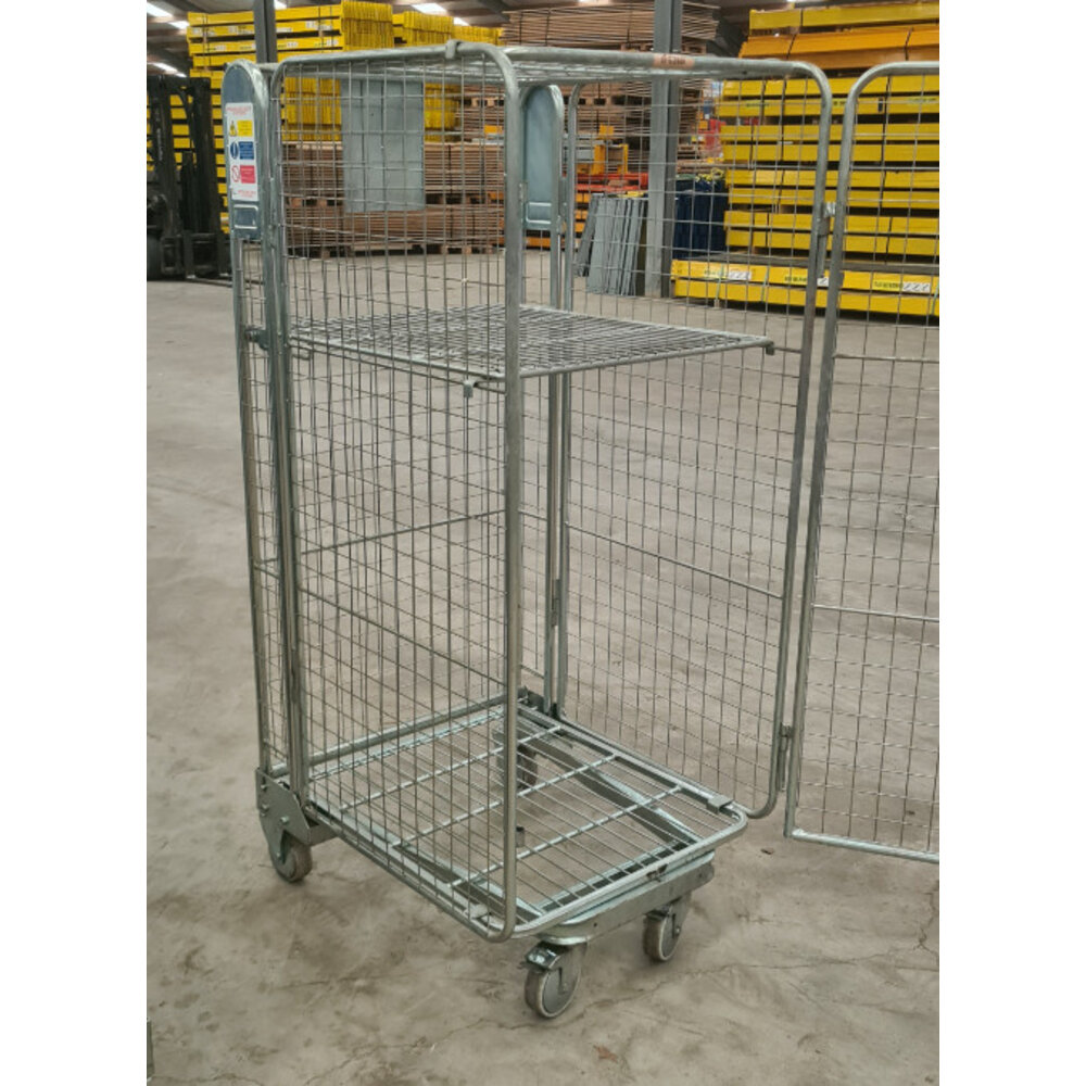 Rolcontainer 84x71x168cm, 5-heks, Nestbaar, A-frame, gebruikt - Emtrade.nl