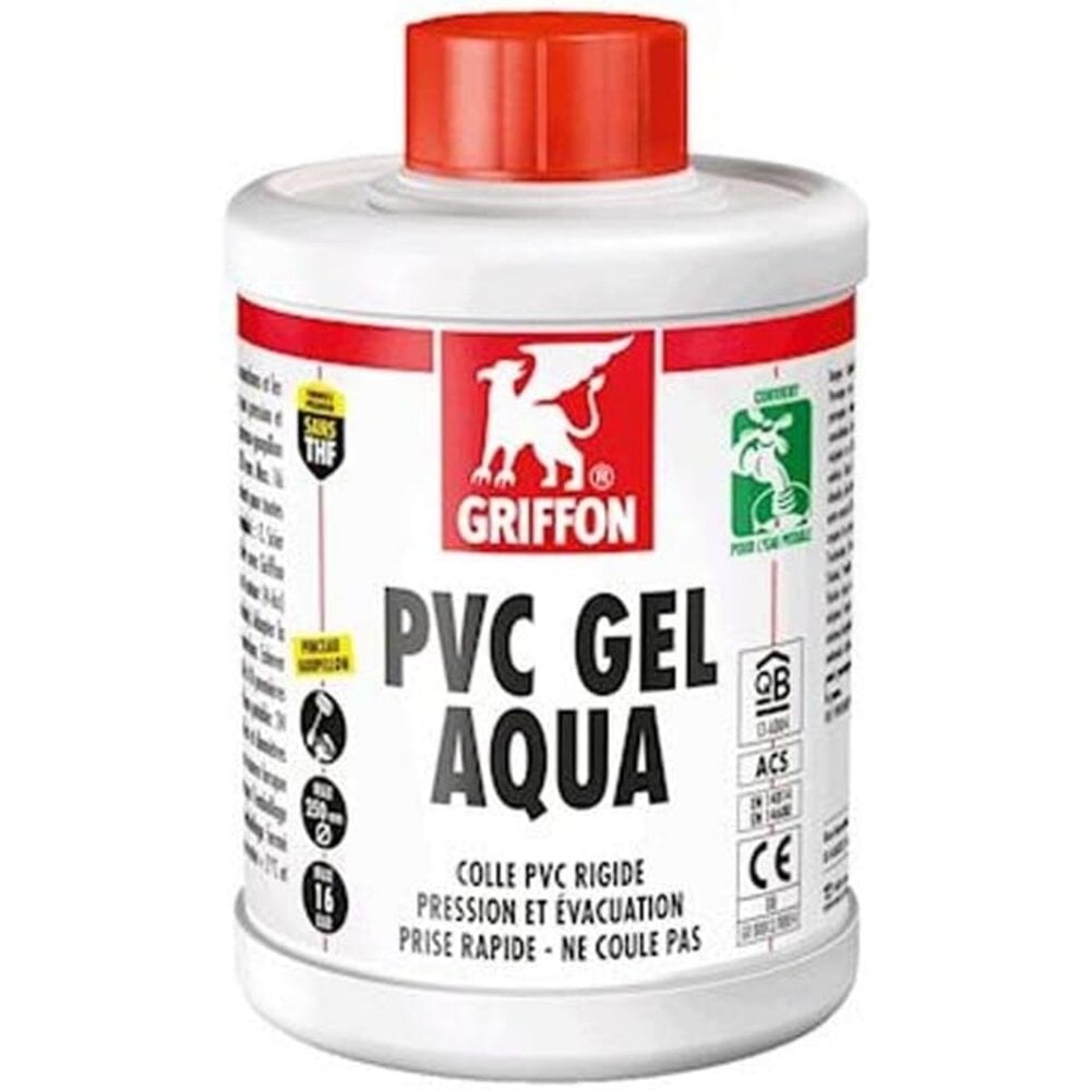 PVC-lijm, druk/Evac. Gel Griffon pot 1L met kwast - Emtrade.nl