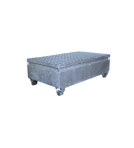 Stalen lekbak IBC tank 220 liter verzinkt, nieuw - Emtrade.nl