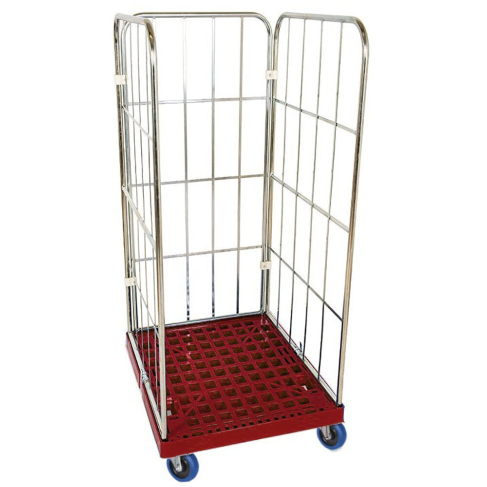 Rolcontainer - 815 x 724 mm - 2 zijwanden en 1 achterwand, verzinkt ...