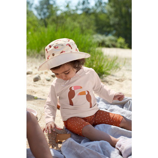 LSF long sleeve rash guard toucan powder pink - Babilo