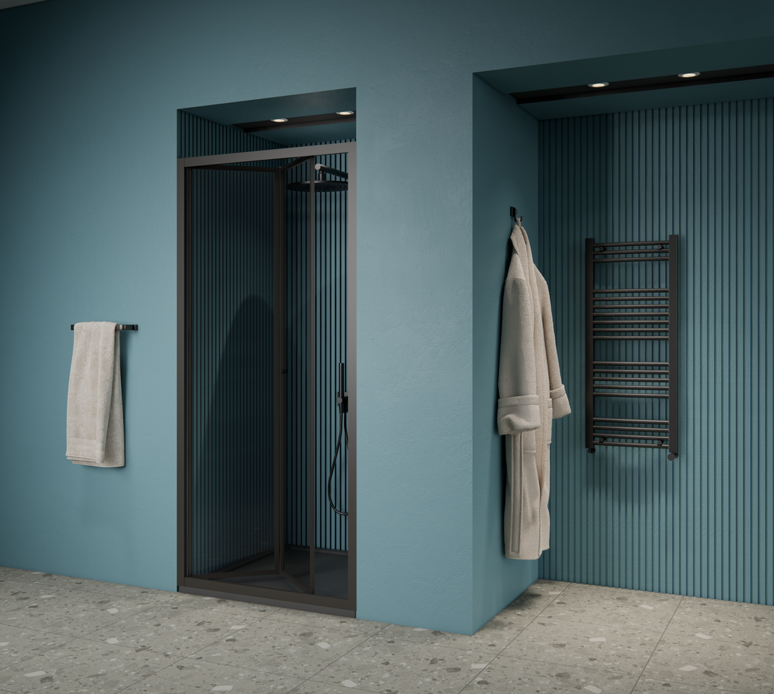 Gliss Desing Douchedeur Amore Zwart Vouwdeur 70x190cm Nisdeur met 6mm