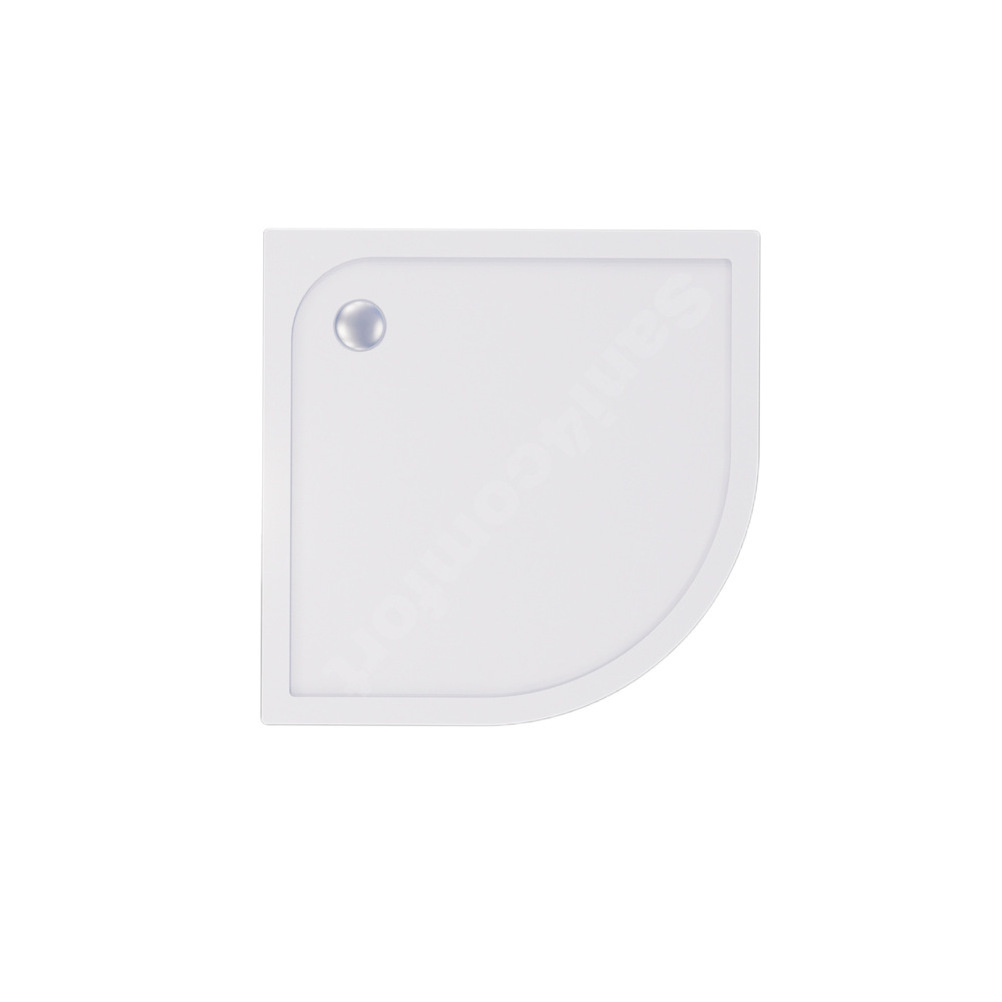 Gliss Kwartronde Douchebak Laag Leo 80x80x3 cm Marble Wit