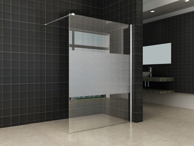 Wiesbaden Comfort Inloopdouche Half Melkglas 140x200 cm 8 mm Veilighei ...