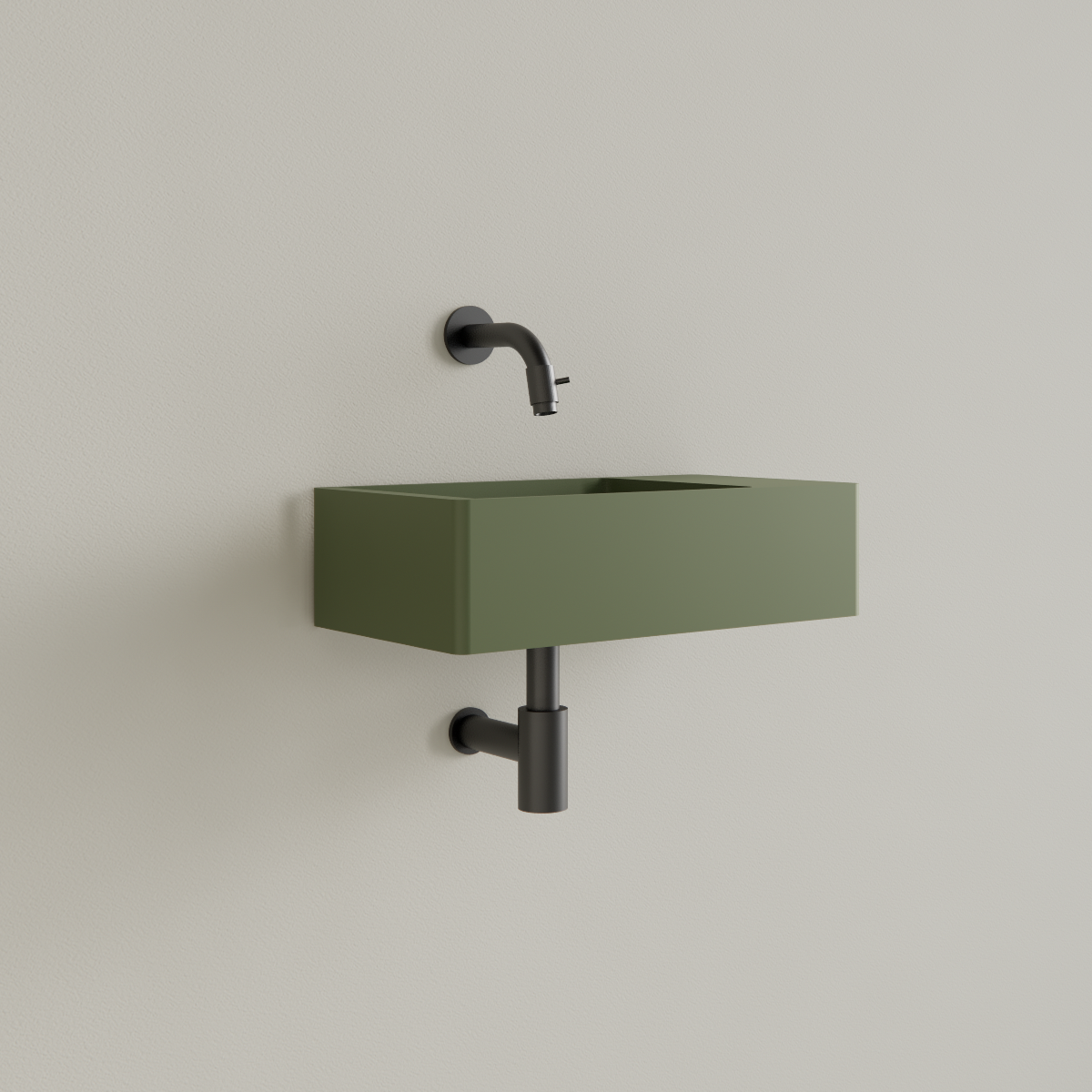 Fontein Toilet Mat Olijf Groen⎢Zonder Kraangat⎢Gliss Design Freya 40x2 ...