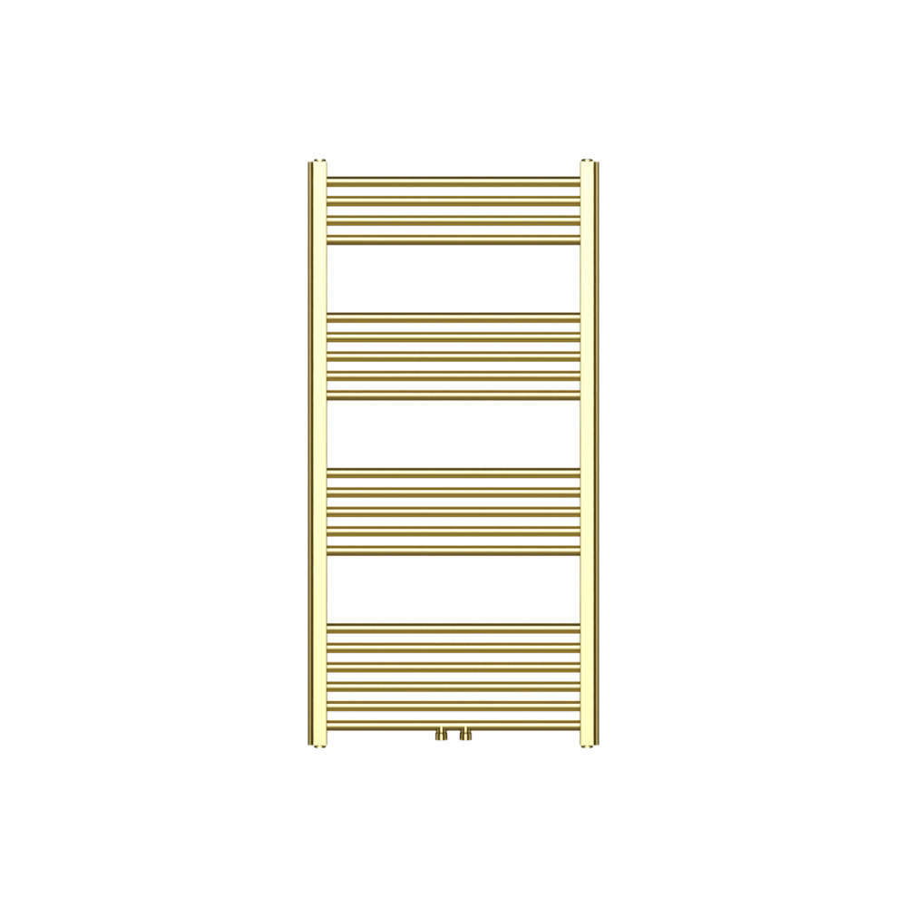 Handdoekradiator 120x60cm Geborsteld Goud - 414 Watt Midden aansluiti