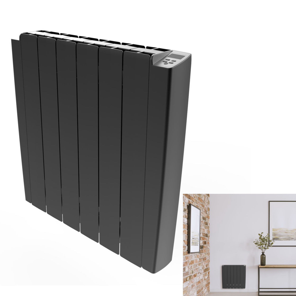 Elektrische Radiator Stelrad ALU 108x58cm Antraciet - 2000 watt met af ...