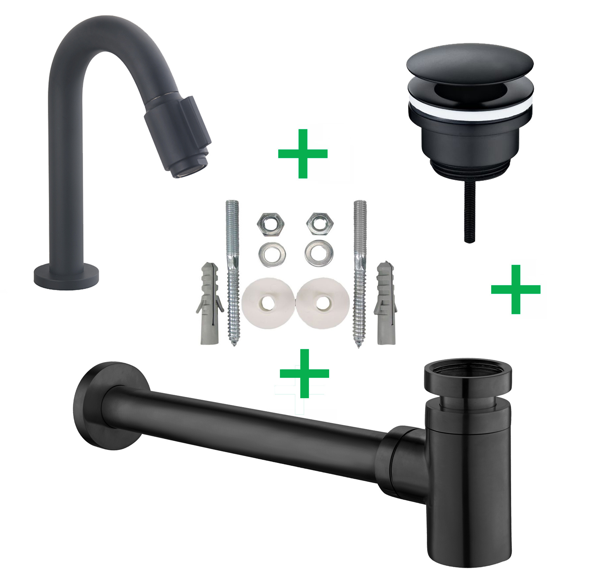 Fonteinkraan set Caral Victoria Mat Zwart - 22.3737