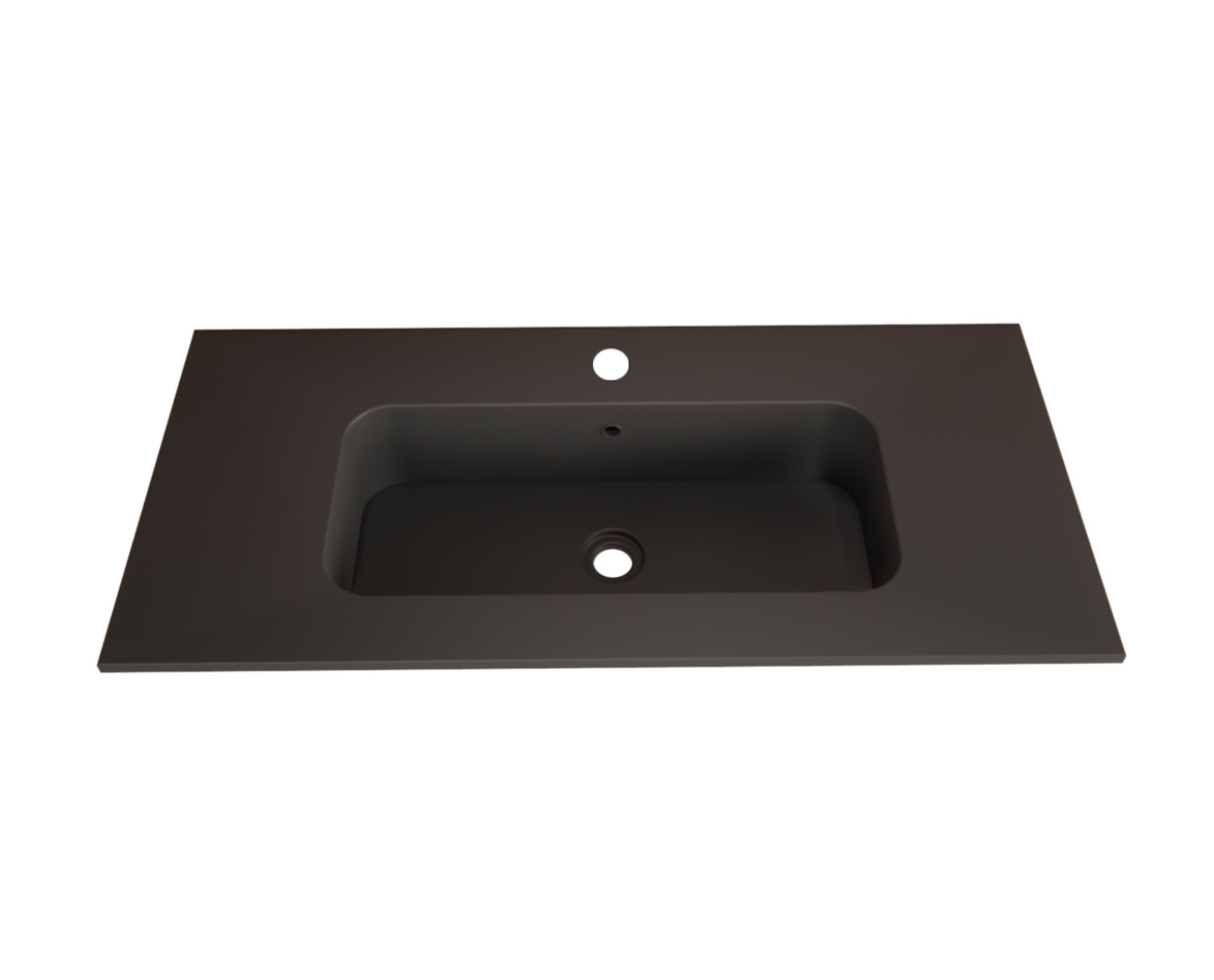 Wastafel Asia Mat Zwart 90cm wasbak met kraangat