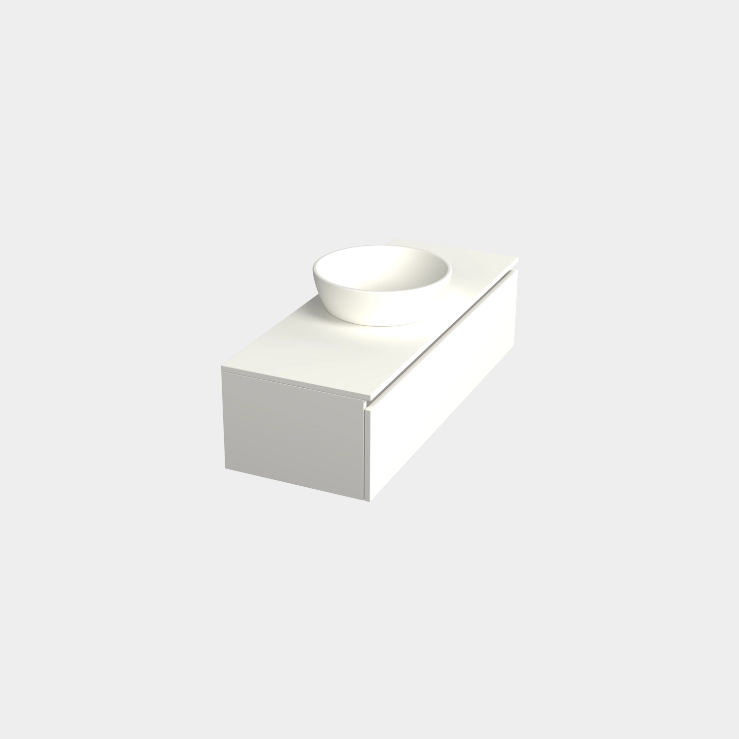Badkamermeubel met Topblad Lepor Mat Wit 120cm MDF 1 sofclose lade