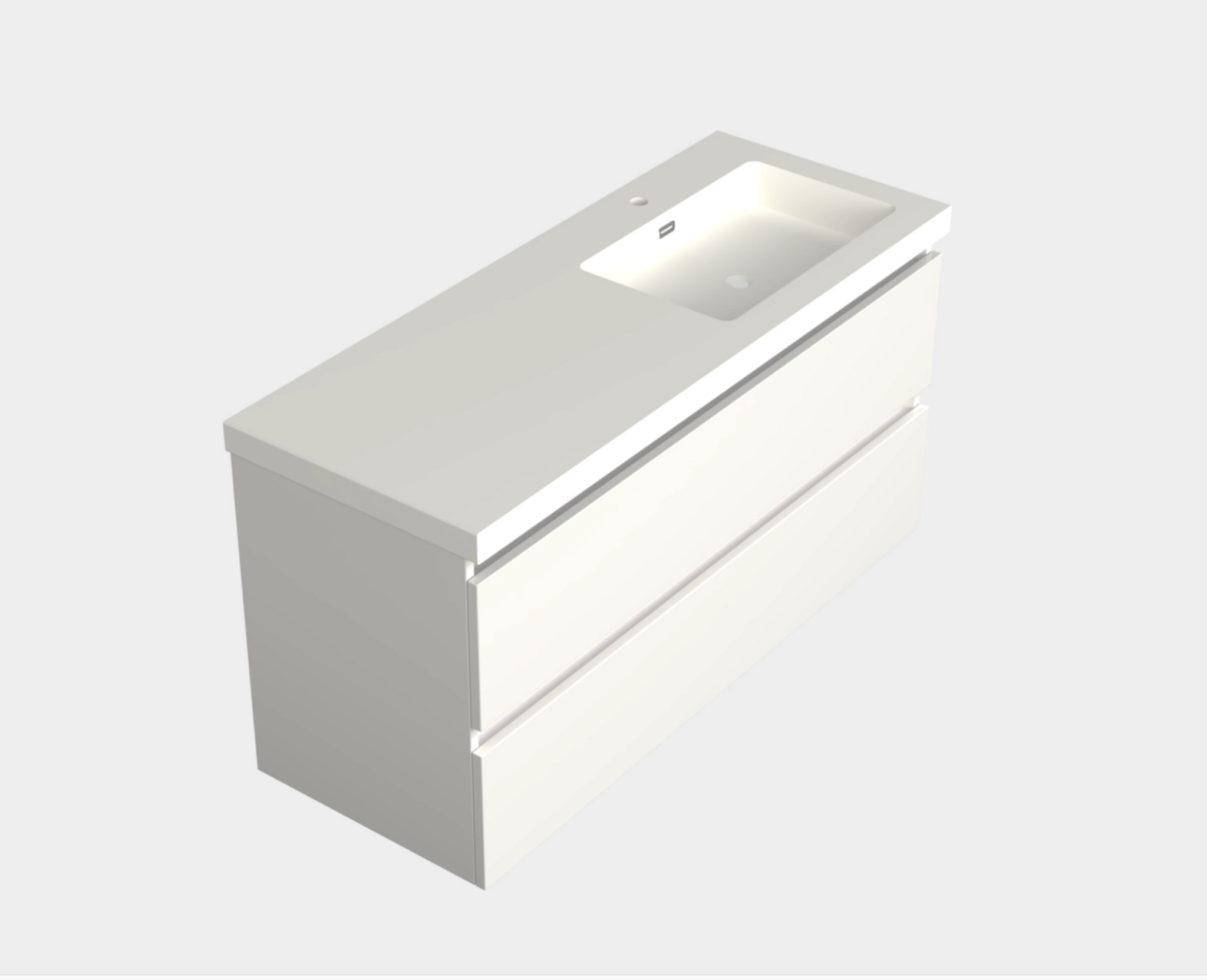 Wastafelonderkast Lepor Glans Wit Rechts - 120x45x58cm - Sani4Comfort ...