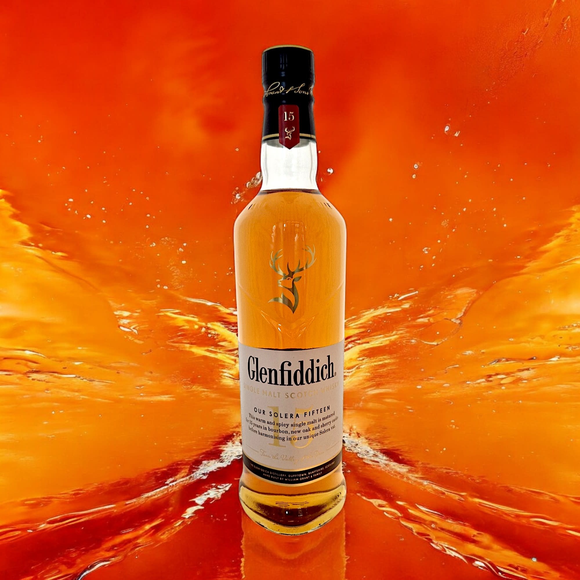 GLENFIDDICH WHISKY GLENFIDDISH 15 YERS SOLERA CASK - RHEIN 1905 GENEVA