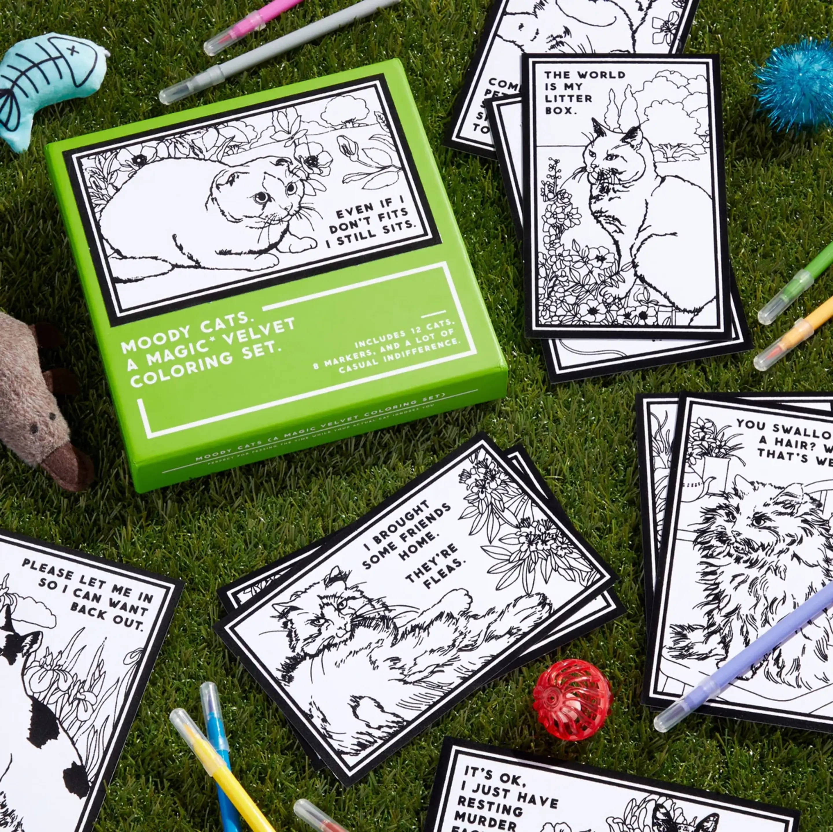 Moody Cats Magic Velvet Coloring Set - Kat & Bakkie