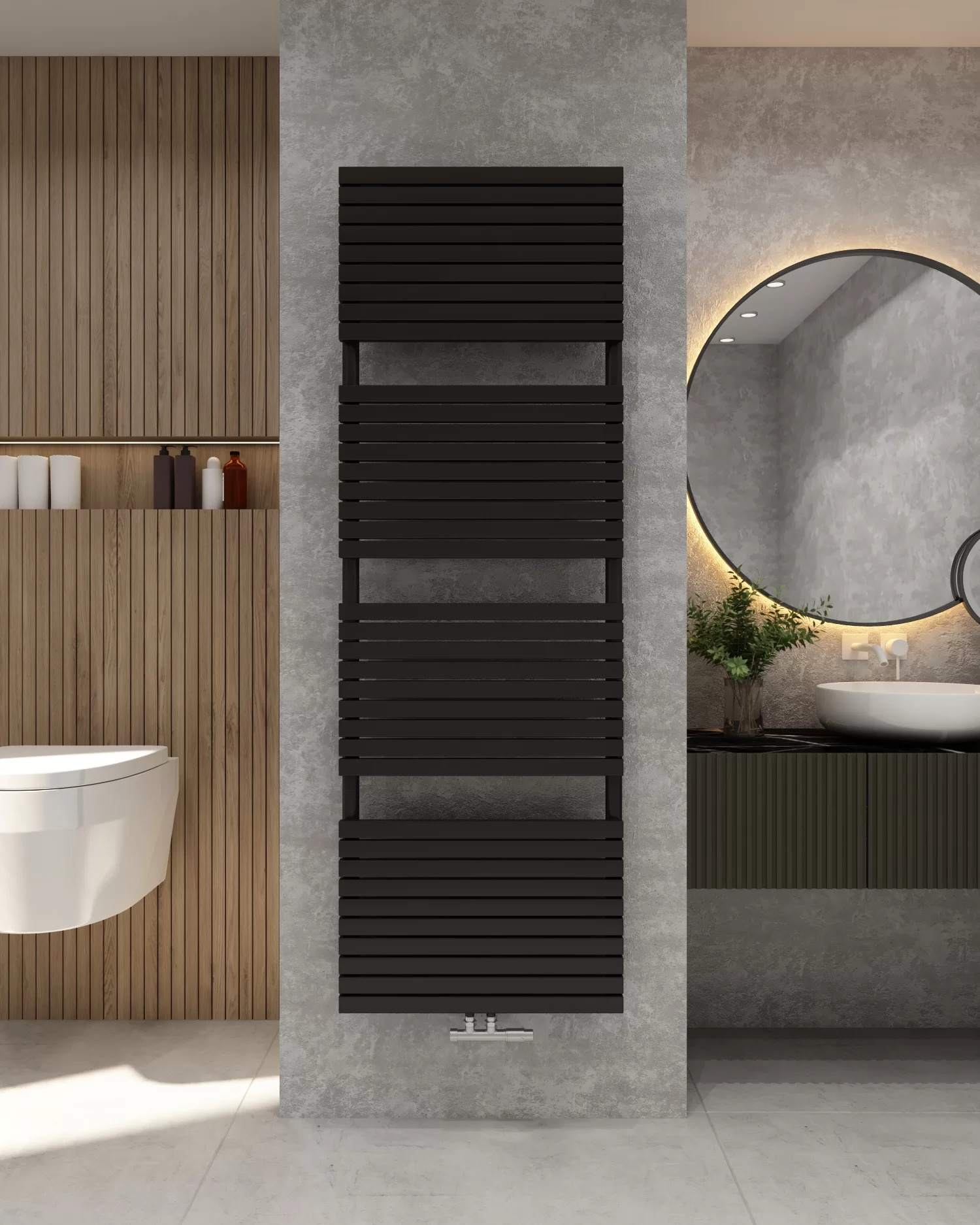 Verezzo handdoekradiator mat zwart 60 x 180 cm - Radiator Outlet