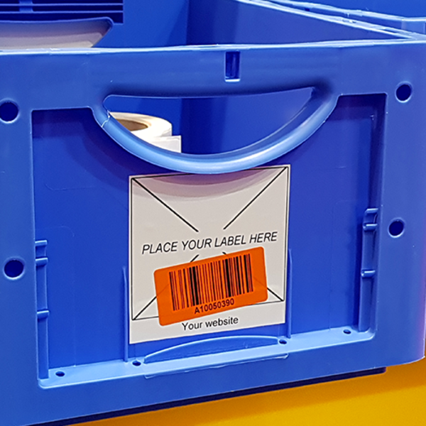 Place label here placard holder labels for crates and bins | ONE2ID ...