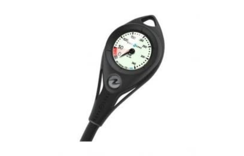 Manometer 300 Bar Metal met Lange slang - Duikcentrum Moby Dick